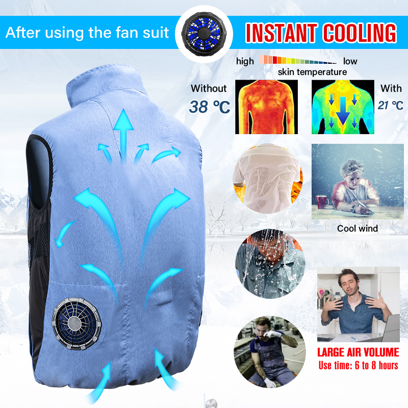 AC-520 12V Blue Wearable Fan Vest – Electrocn